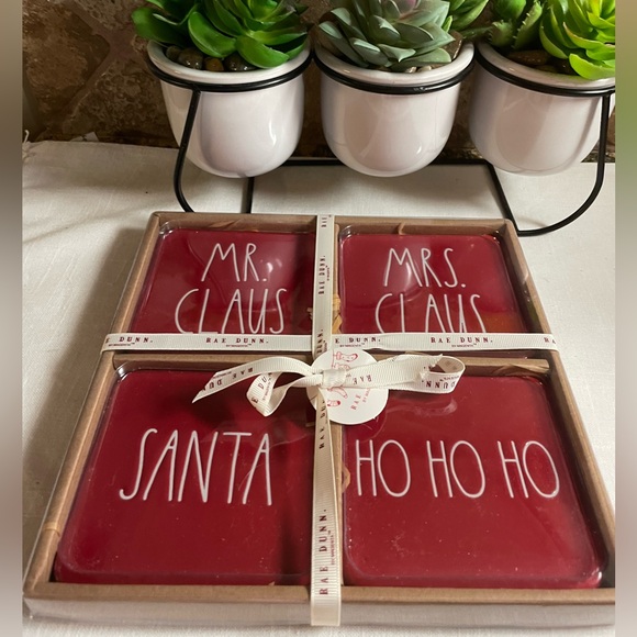 Rae Dunn | Holiday | Rae Dunn Festive Red Coaster Set | Poshmark